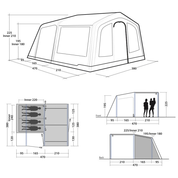 Outwell Michigan 4 Air felfújható sátor | 4Camping.hu